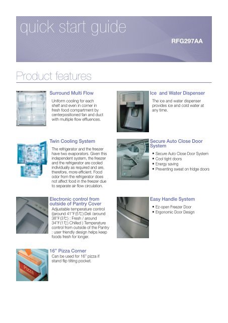 Samsung 29 cu. ft. French Door Refrigerator - RFG297AARS/XAA - Quick ...