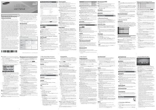 Samsung 28" Class H4000 4-Series LED TV - UN28H4000AFXZA - User Manual ...