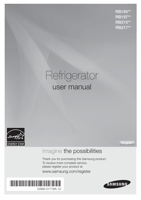 Samsung 20 cu. ft. Bottom Freezer Refrigerator - RB215ACPN/XAA - User ...