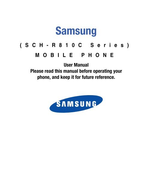 Samsung Samsung Finesse™ Touchscreen Cell Phone - SCH-R810ZKASTT - User ...