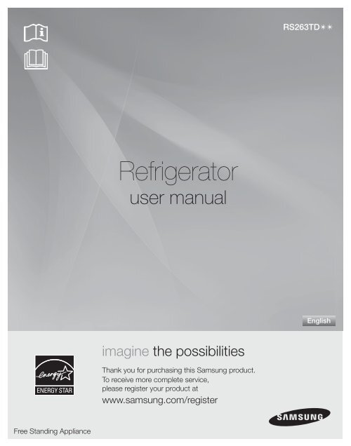 Samsung 26 cu. ft. Side by Side Refrigerator - RS263TDBP/XAA - User ...
