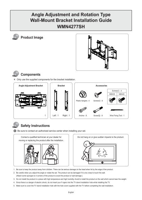Samsung 75” Large Size Wall Bracket - WMN4277SH/ZA - Installation Guide ...