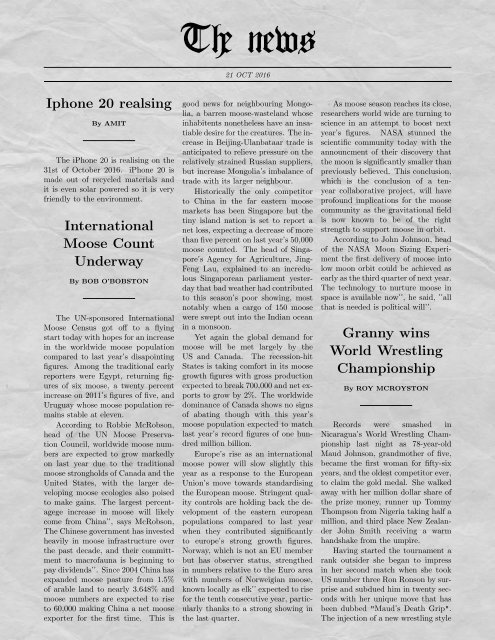 newspaper for english assignment