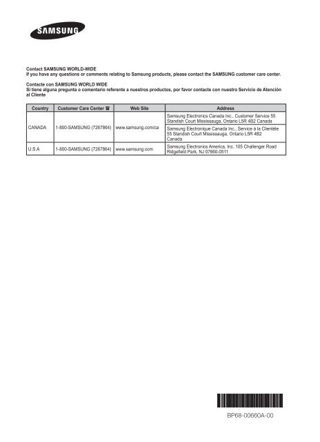 Samsung HL56A650 - HL56A650C1FXZA - User Manual ver. 1.0 (ENGLISH ...