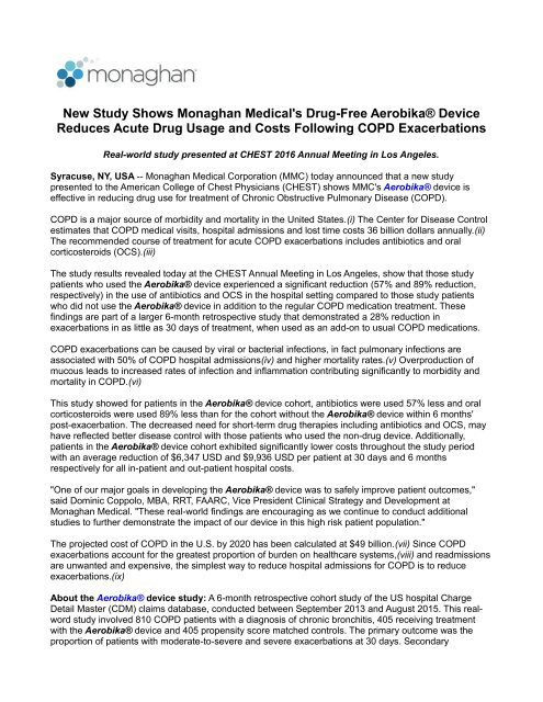 New Study Shows Monaghan Medical's Drug-Free Aerobika® Device Reduces ...