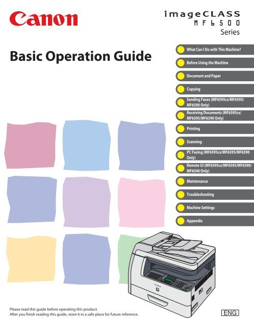 Canon imageCLASS MF6540 - imageCLASS MF6540/MF6590/MF6595/MF6595CX ...