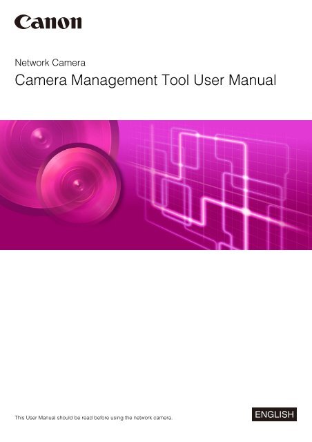 Canon VB-M42 - Camera Management Tool User Manual