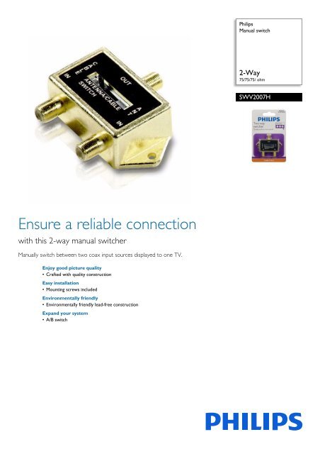 Philips Manual switch - Leaflet - AEN