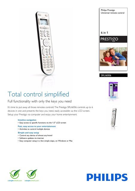 Philips Prestigo Universal remote control - Leaflet - AEN