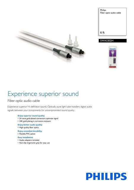 Philips Fiber optic audio cable - Leaflet - AEN