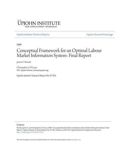 Conceptual Framework for an Optimal Labour Market Information Sys