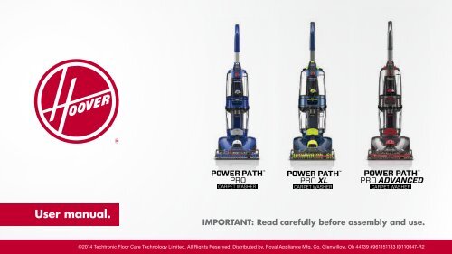Hoover Power Path® Pro Advanced Carpet Cleaner - FH51102 - Manual