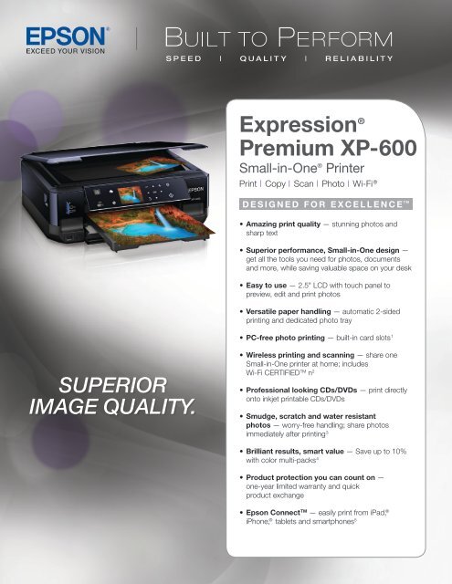 Epson Epson Expression Premium XP-600 Small-in-One® Printer - Product ...