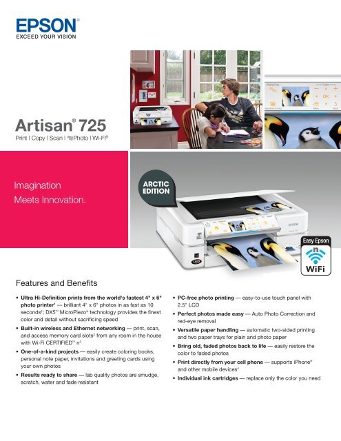 Epson Epson Artisan 725 All-in-One Printer - Arctic Edition - Product ...