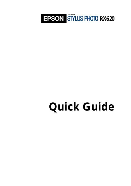 Epson Epson Stylus Photo RX620 All-in-One Printer - Quick Reference Guide