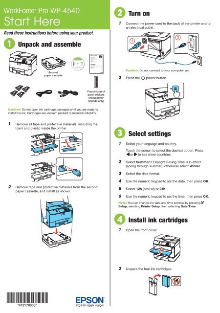 Epson Epson WorkForce Pro WP-4540 All-in-One Printer - Start Here