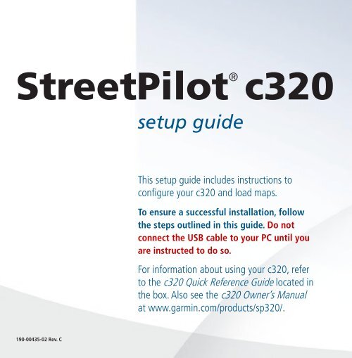 Garmin StreetPilot® c320 - Setup Guide