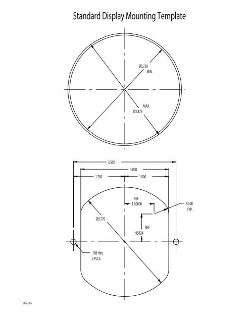 Garmin TR-1 Gladiator Marine Autopilot - Display Mounting Template