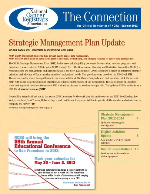 Strategic Management Plan 2012-2014 4 - National Cancer ...