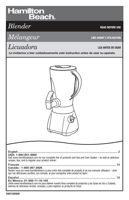 Hamilton Beach Wave Station® Express Dispensing Blender (54618H) - Use ...