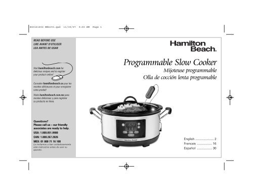 Hamilton Beach Set & Forget® 6 Qt. Programmable Slow Cooker With Spoon ...