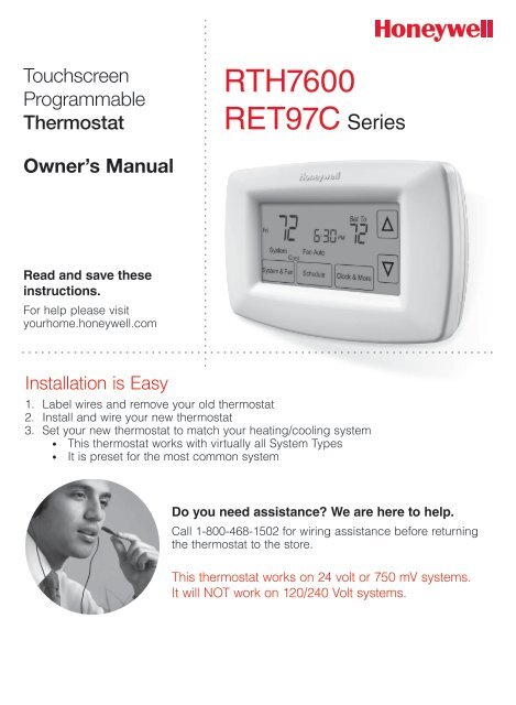 Honeywell 7 Day Programmable Thermostat Rth7600d 7 Day Programmable