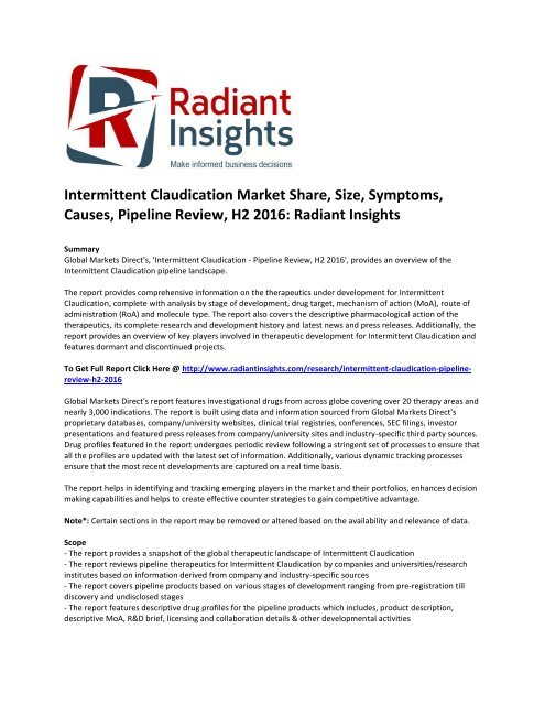 Intermittent Claudication Market Share, Size, Treatment, Symptoms ...