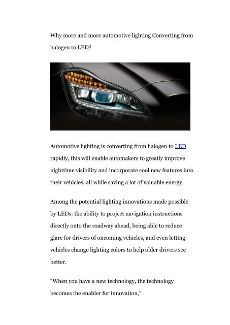 Converting from halogen to LED automotive lighting