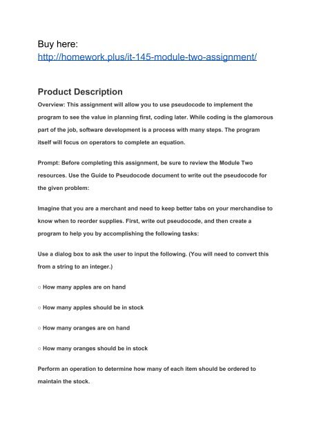 IT 145 Module Two Assignment