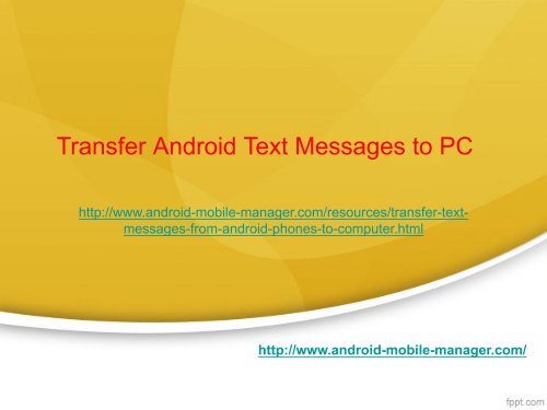 Transfer Android Text Messages to Computer