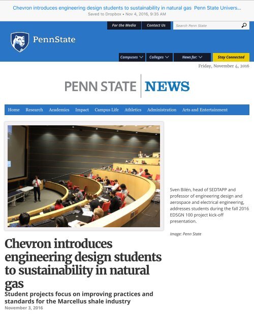Chevron introduces engineering design students to sustainability in ...
