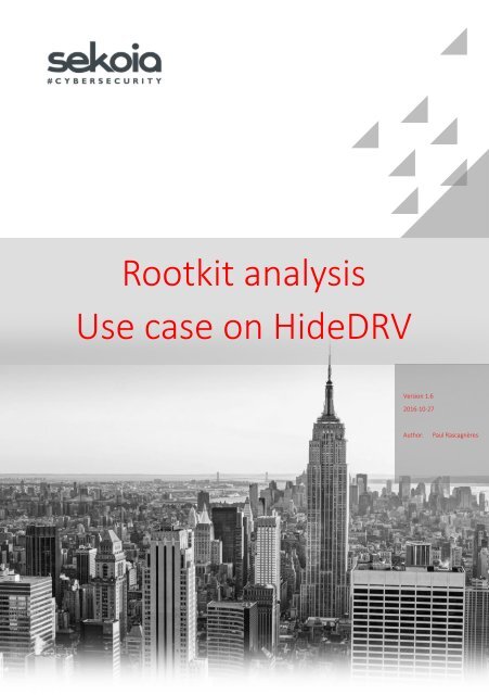 Rootkit analysis Use case on HideDRV