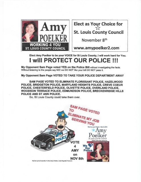 Why Elect Amy Poelker Nov 8th to St Louis County Council