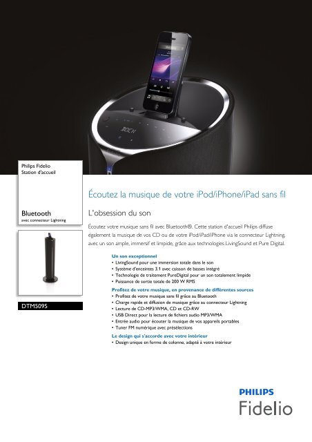 Philips Fidelio Station d'accueil - Fiche Produit - FRA