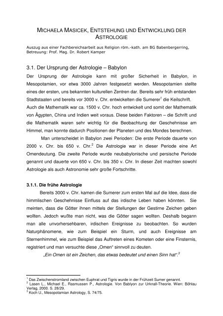 Geschichte der Astrologie - Robert Kamper