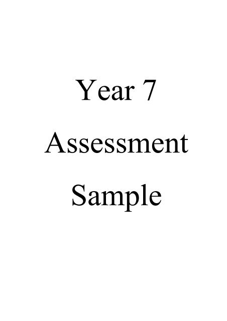 Student Assessment sample 1 Student Assessment sample 1