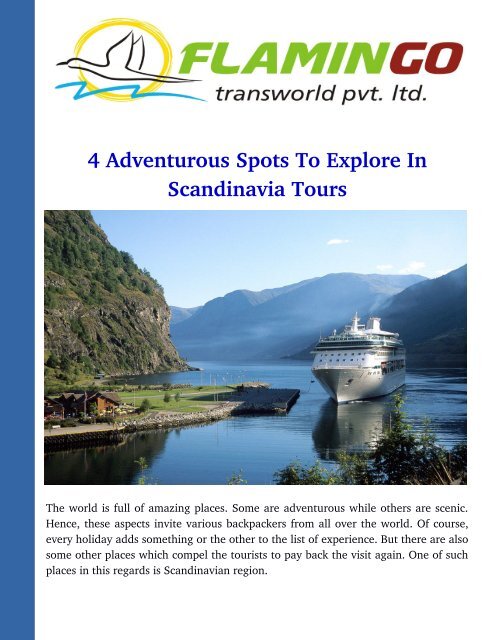 4 Adventurous Spots To Explore In Scandinavia Tours