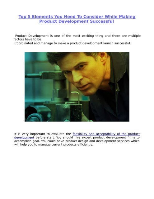 Top 5 Elements You Need To Consider While Making Product Development ...