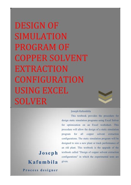 Design of Simulation program of copper solvent extraction configuration ...