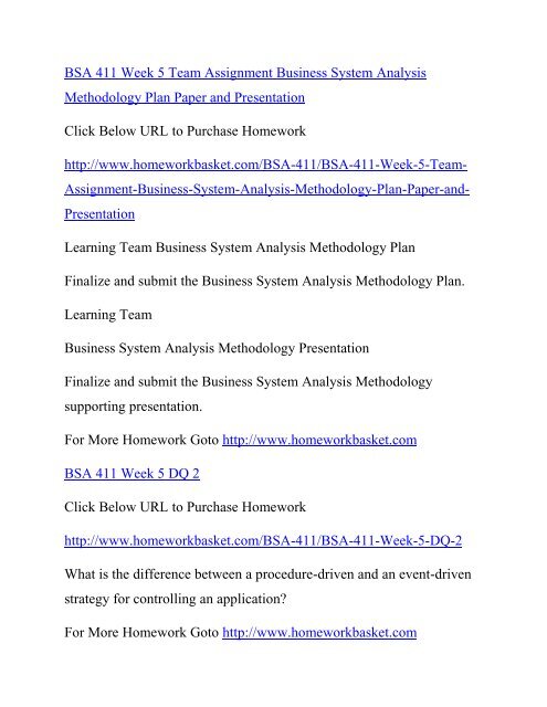 BSA 411 Complete Course