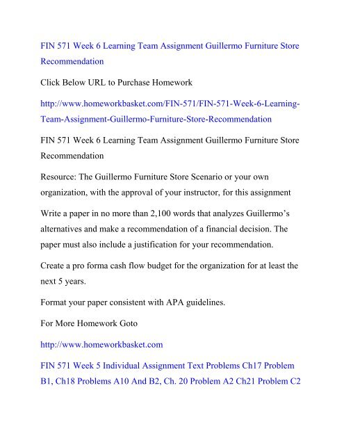 FIN 571 Complete Course