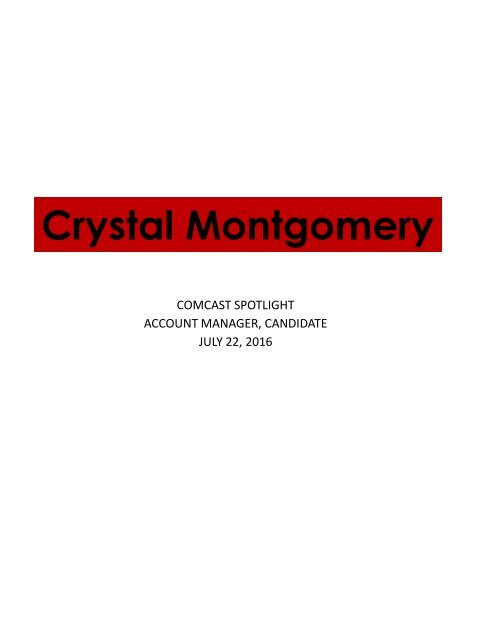 Crystal Montgomery Introduction