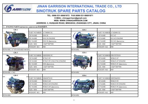 SPARE PARTS CATALOG (Engine Part)