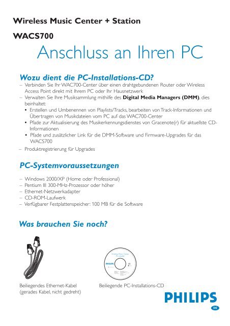 Philips Streamium Centre Streamium et satellite - Guide d'installation ...