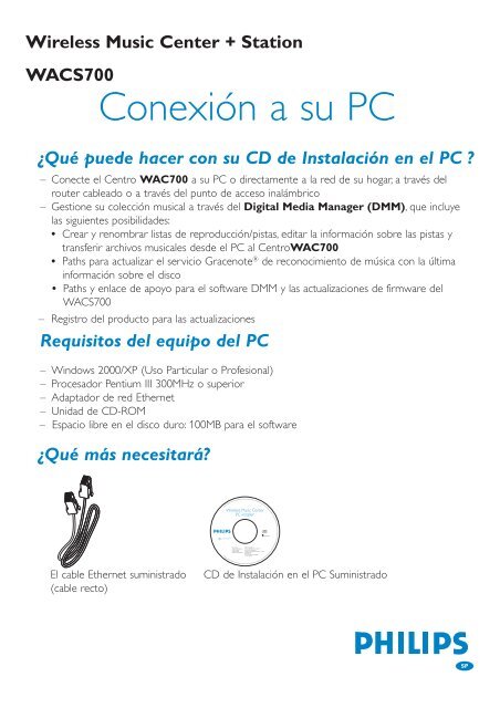 Philips Streamium Centre Streamium et satellite - Guide d'installation ...