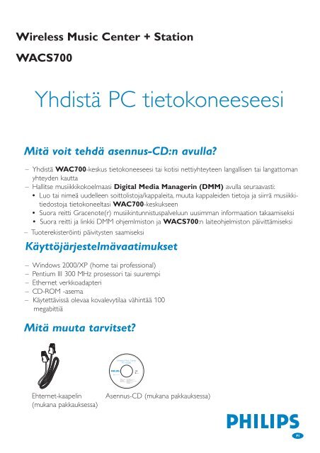 Philips Streamium Centre Streamium et satellite - Guide d'installation ...