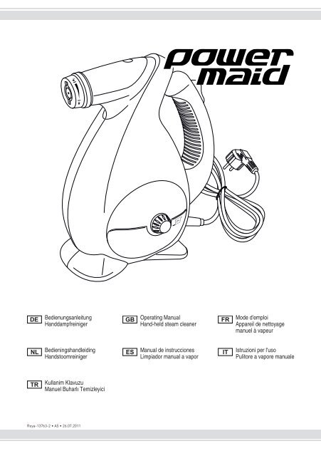 Dirt Devil Powermaid - Bedienungsanleitung Dirt Devil Handdampfreiniger ...