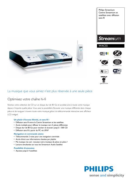 Philips Streamium Centre Streamium et satellites - Fiche Produit - FRA