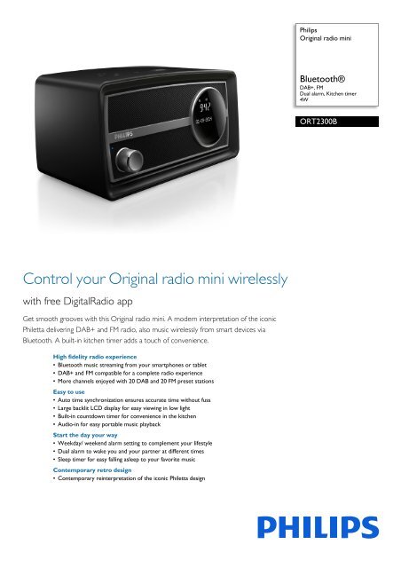 Philips Radio Vintage Mini - Fiche Produit - GLOBAL