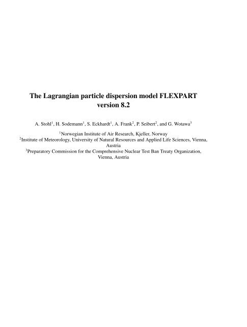 The Lagrangian particle dispersion model FLEXPART ... - NILU